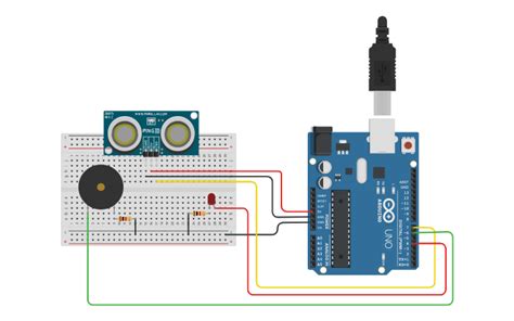 Circuit Design Κατασκευή κυκλώματος Arduino με Sonar Sensor Led και Piezo Tinkercad