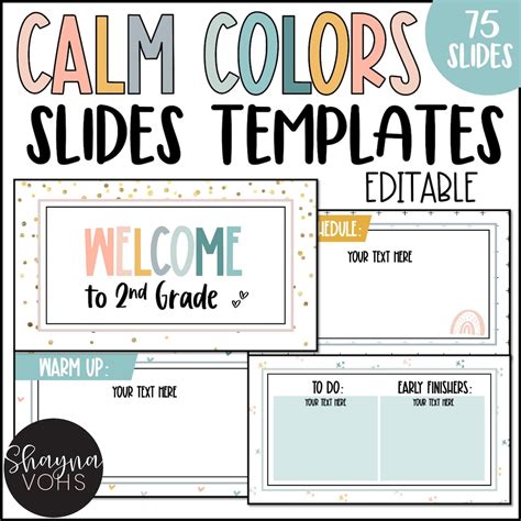 Calm Colors Powerpoint And Google Slides Templates For Teachers Etsy