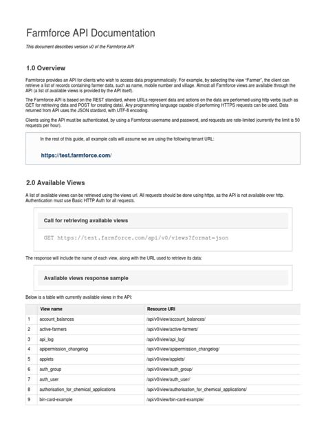 Farmforce Api Documentation Pdf Representational State Transfer