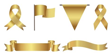 텍스트에 대한 황금 수상 리본 배너 빈 금상 리본 컬렉션 팩 템플릿 리본 루프 깃발 다른 빈 금색 리본과 라벨 디자인의 컬렉션 다양한 형상 0명에 대한 스톡 벡터 아트 및