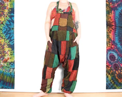 Patchwork Dungarees Bare Canvas