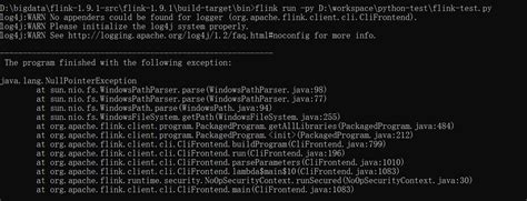 python flink run py wordcount py caused nullpointerexception stack