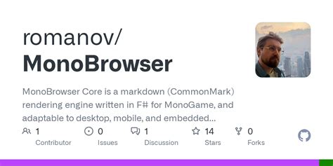 Github Romanovmonobrowser Monobrowser Core Is A Markdown Commonmark Rendering Engine