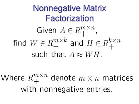 PPT Nonnegative Matrix Factorization Via Rank One Downdate PowerPoint Presentation ID 3344054