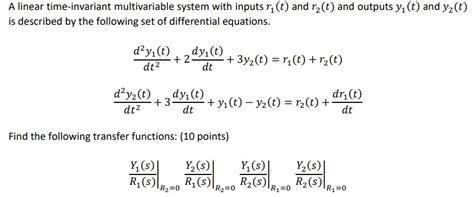 Solved A Linear Time Invariant Multivariable System With