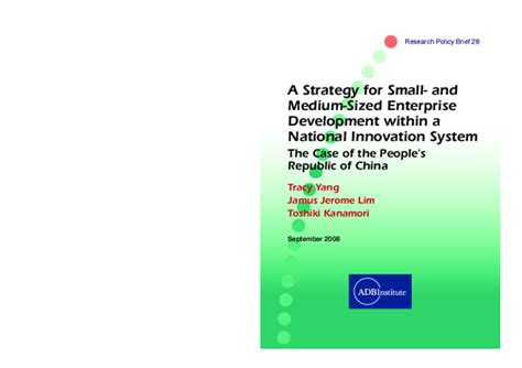 Pdf A Strategy For Small And Medium Sized Enterprise Development Within A National Innovation