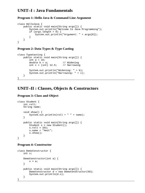 Java Syllabus Practical Program Pdf Software Development Computing