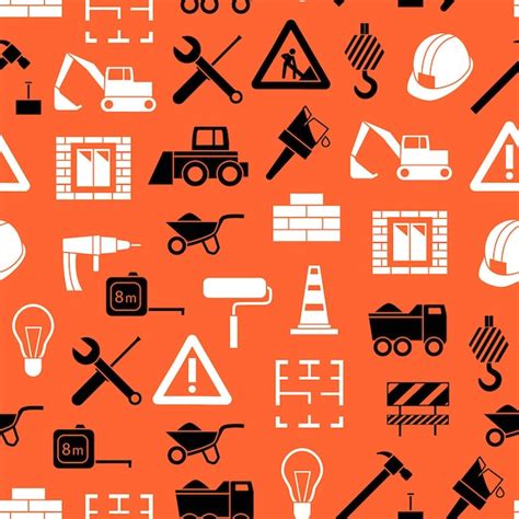 Premium Vector Construction Seamless Pattern Background Vector