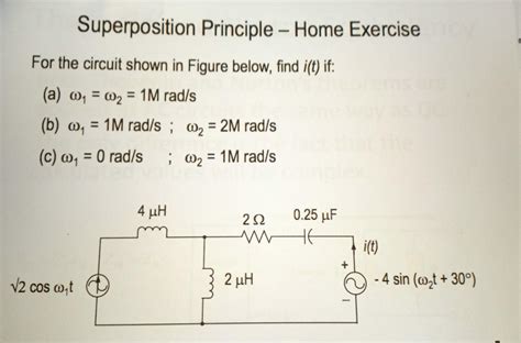 [solved] superposition principle home exercise