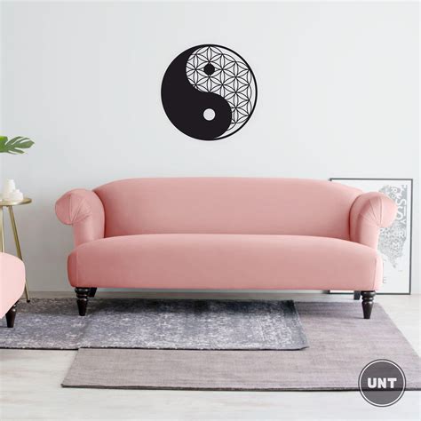 Yin Yang Wall Decor Wooden Wall Art Flower Of Life Yoga Etsy Wooden