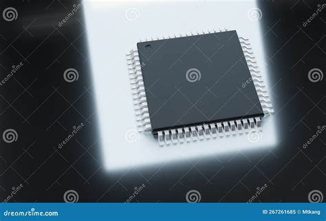 D Render Of Microchip Or Semiconductor Chip For Computing Stock Illustration Illustration Of