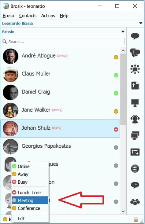 User Online Status Brosix Instant Messenger