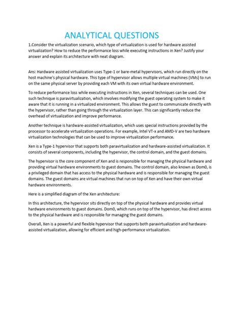 Analytical Questions Unit 2 Pdf Cloud Computing Virtual Machine