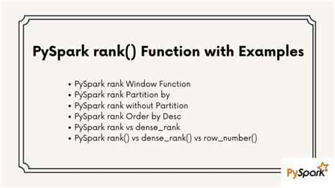 Pyspark Rank Function With Examples Spark By Examples
