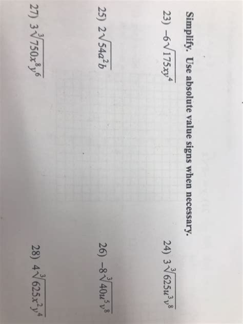 Solved Simplify Use Absolute Value Signs When Necessary Chegg