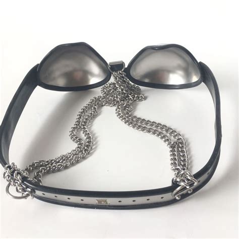 Female Chastity Bra Metal Constraint Kits Breast Fetish Brassiere With