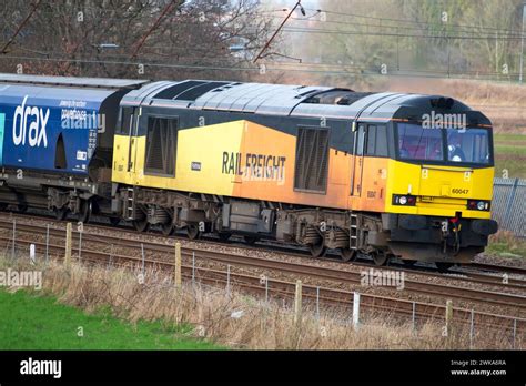 Rail Freight Diesel Class 60 Locomotive Named Faithful Hauling The Drax