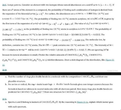 Solved 22 18 Isotope Patterns Referring To Exercise 22 C