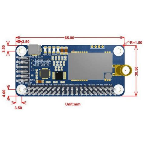 Waveshare SX MHz LoRa HAT Voor Raspberry Pi WS