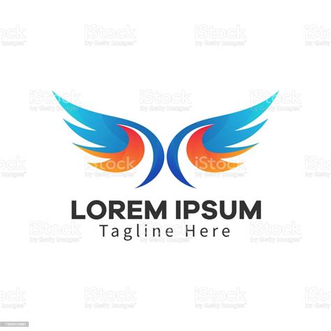 다채로운 날개 로고 추상 디자인 템플릿 날개 로고 날개 아이콘입니다 현대날개 로고는 비행 또는 자유 개념에 잘 어울립니다 개념에 대한 스톡 벡터 아트 및 기타 이미지