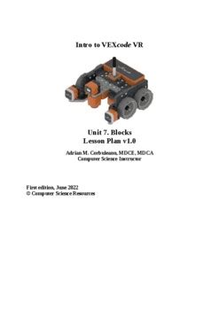 Adrian S Intro VEX VR Coding Lesson Plan Blocks Middle Babe U7
