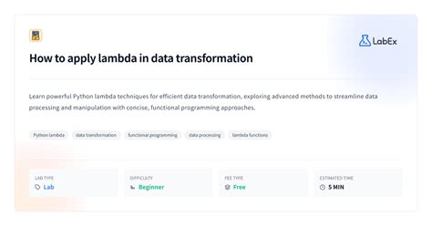 How To Apply Lambda In Data Transformation Labex