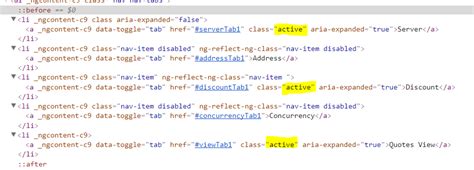 Html Tabs Active Property Remains On All Tabs After Tab Clicked