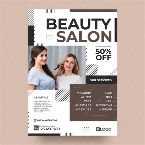 Free Vector Flat Design Beauty Salon Poster Template