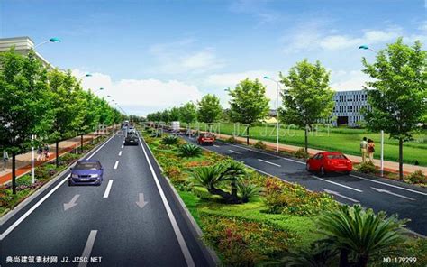 效果 市政道路 景观绿化效果图