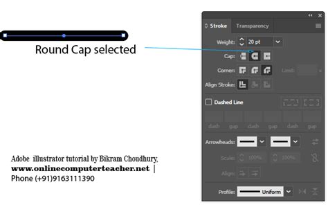 Stroke Panel In Adobe Illustrator Cap Corner And Align Stroke