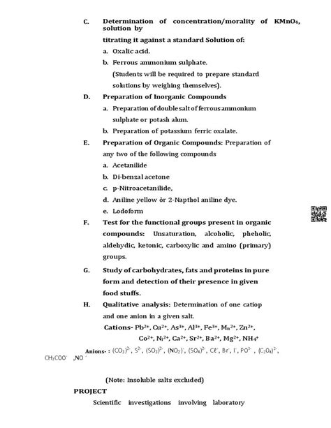 PSEB Class 12th Chemistry Syllabus 2025 Download Latest Punjab Board Class 12 Syllabus PDF