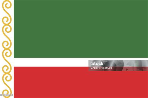 체첸 국기입니다 체첸 국기 표준 크기 공식 비율입니다 직사각형 플래그입니다 표준 색상 플래그 아이콘입니다 디지털 일러스트레이션 컴퓨터 일러스트레이션 벡터 일러스트 레이 션입