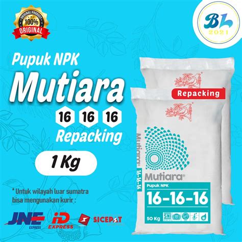 Jual Pupuk Npk Mutiara 16 16 16 Repacking 1kg Shopee Indonesia