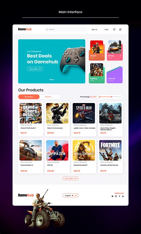 gamehub webapp ui design on behance