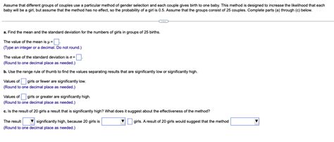 Solved Assume That Different Groups Of Couples Use A Chegg Com