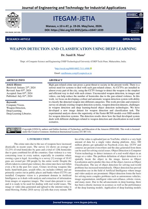 Pdf Weapon Detection And Classification Using Deep Learning