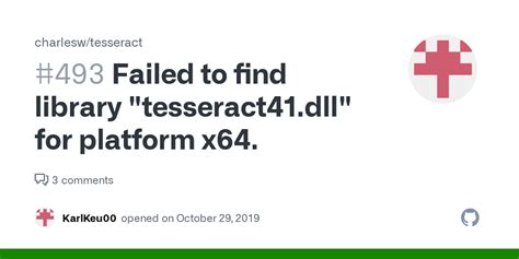 Failed To Find Library Tesseract41dll For Platform X64 · Issue 493