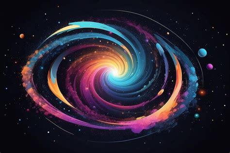 Premium Photo Circular Particles Dots Vortex Abstract Galaxy Abstract