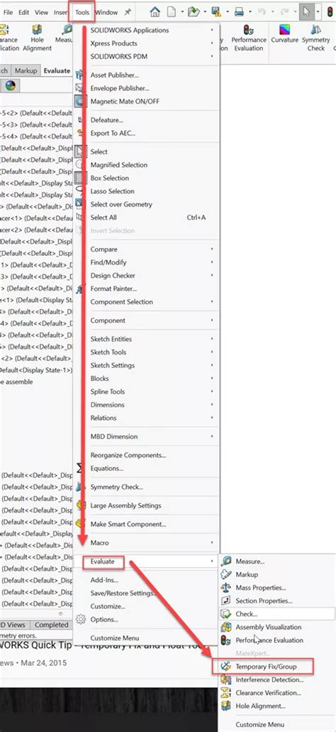 Using The Solidworks Temporary Fixgroup Command Goengineer