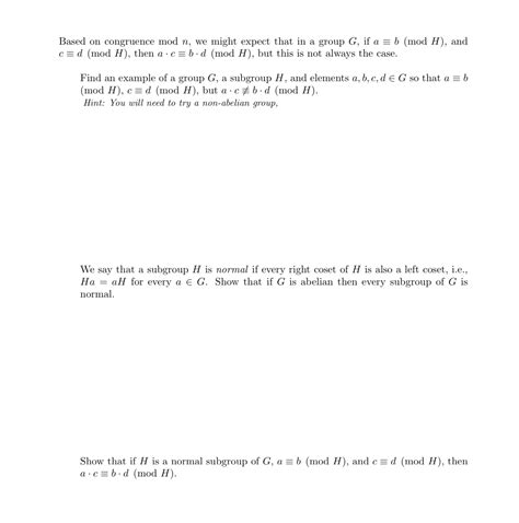 Solved Based On Congruence Modn We Might Expect That In A