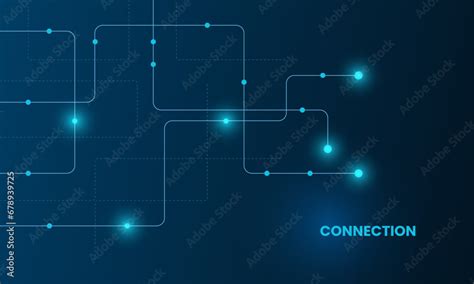 Geometric Circuit Connect Lines And Dots Network Technology And Connection Concept Simple