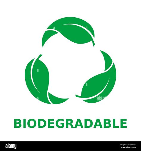 Biodegradable Icon Simple Leaves Make Biodegradable Symbol Green Leaf