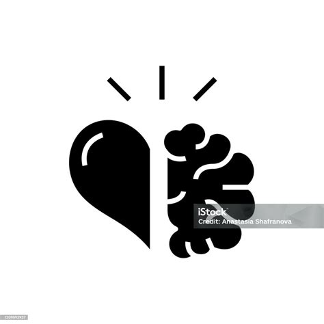 감정과 마음 블랙 아이콘 컨셉 일러스트레이션 벡터 플랫 심볼 글리프 기호 하트 모양에 대한 스톡 벡터 아트 및 기타 이미지