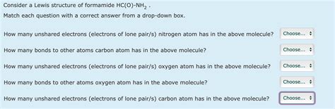 Solved Consider A Lewis Structure Of Formamide Hc O Nh2 ·