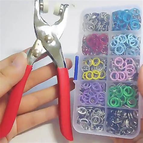 100 Sets 10 Colors Button Plier Tool Metal Snap Button Plier Set