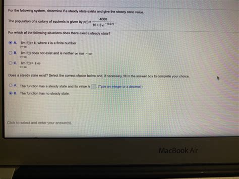 Solved For The Following System Determine If A Steady State Chegg
