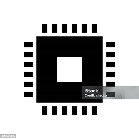칩 아이콘입니다 마이크로칩 또는 집적 회로 픽토그램 기술 컴퓨터 및 프로세서 또는 전자 회로의 상징 0명에 대한 스톡 벡터 아트