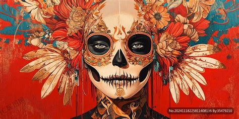 Ai创作图亡人节 墨西哥死神 骷髅印第安 骷髅插画 死人节 骷髅壁纸 死亡之日 亡灵节 亡灵之日 创意骷髅 死亡节 糖头骨 骷髅头装饰 骷髅头创意 死亡日 昵图网