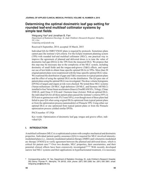Solution Determining The Optimal Dosimetric Leaf Gap Setting For Rounded Leaf End Multileaf