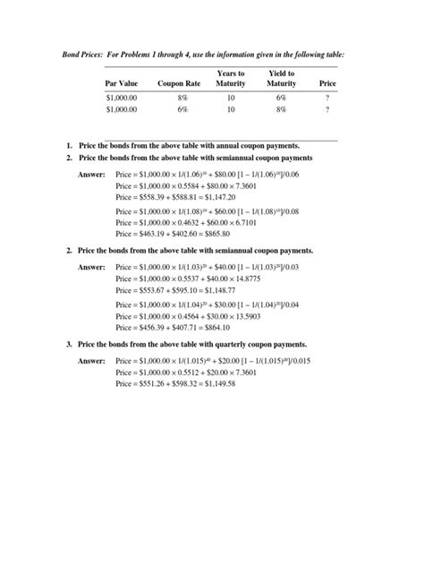 Tutorial Chapter 6 Sol Pdf Coupon Bond Bonds Finance